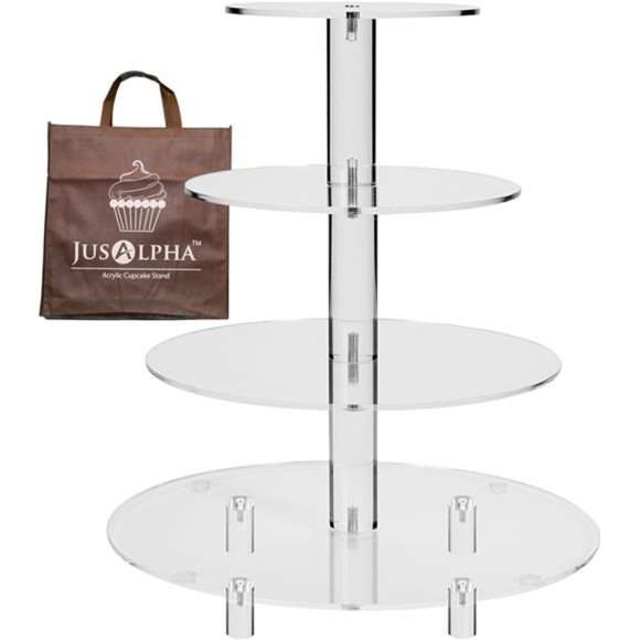 Dining | Large 4 Tier Acrylic Round Cake Stand Cupcake Stand Dessert ...